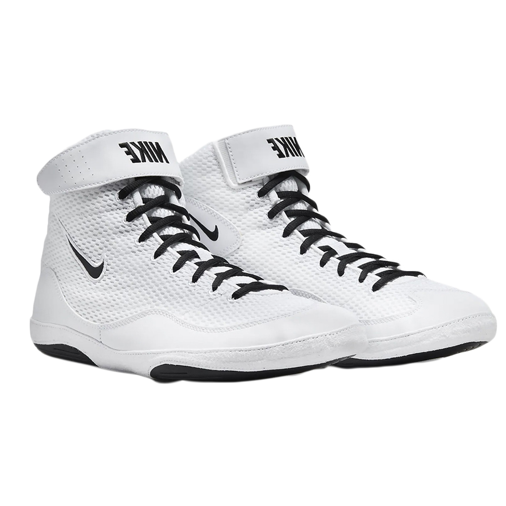 Nike Inflict 3 Wrestling Shoes - White/Black - MMA Factory