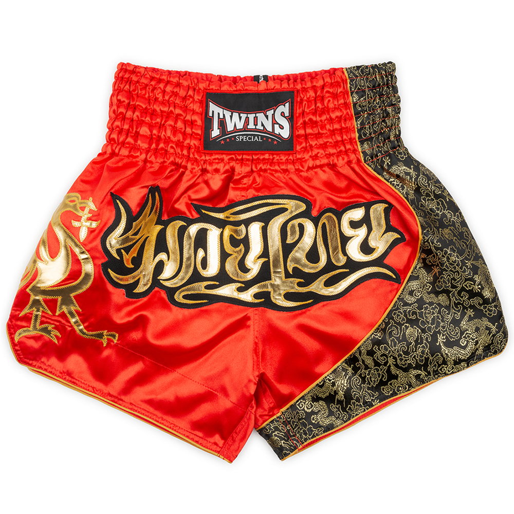Twins Special Muay Thai Shorts - T-151-Red/Gold - MMA Factory