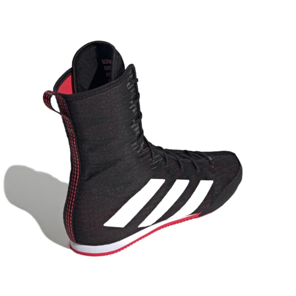Adidas Box Hog 4 Boxing Shoes - Black/White/Ruby - MMA Factory