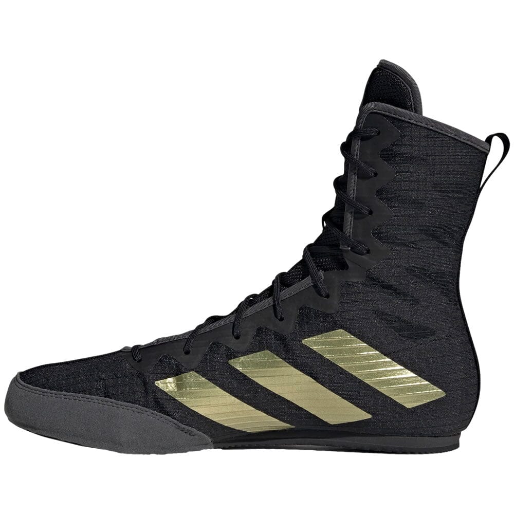Adidas Box Hog 4 Boxing Shoes - Black/ Gold - MMA Factory